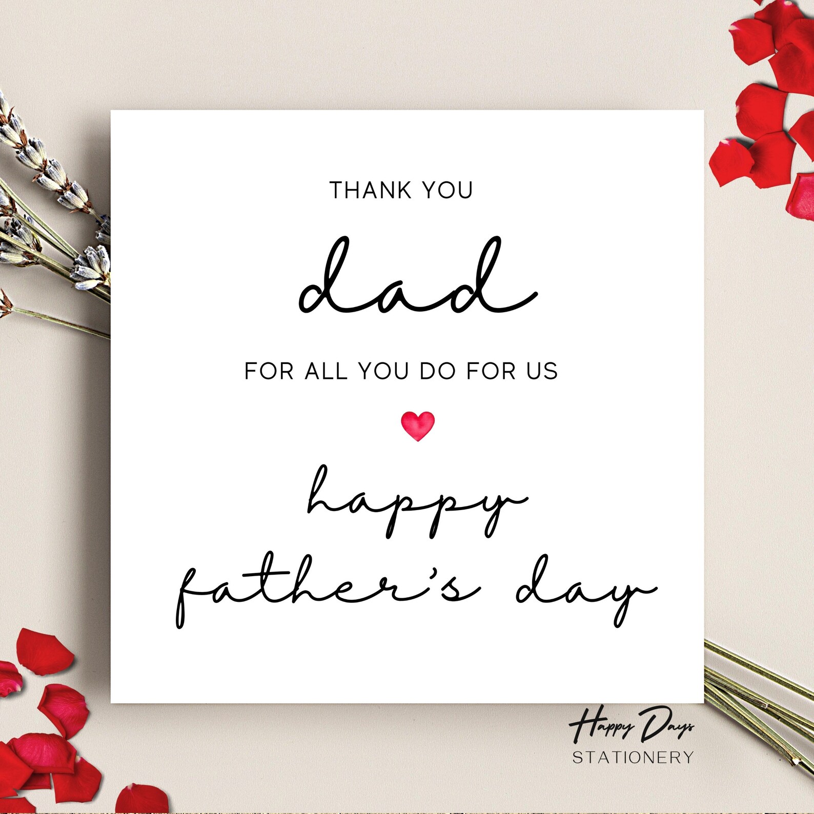 Fathers Day Card for Dad Thank You Father's Day Card | Etsy