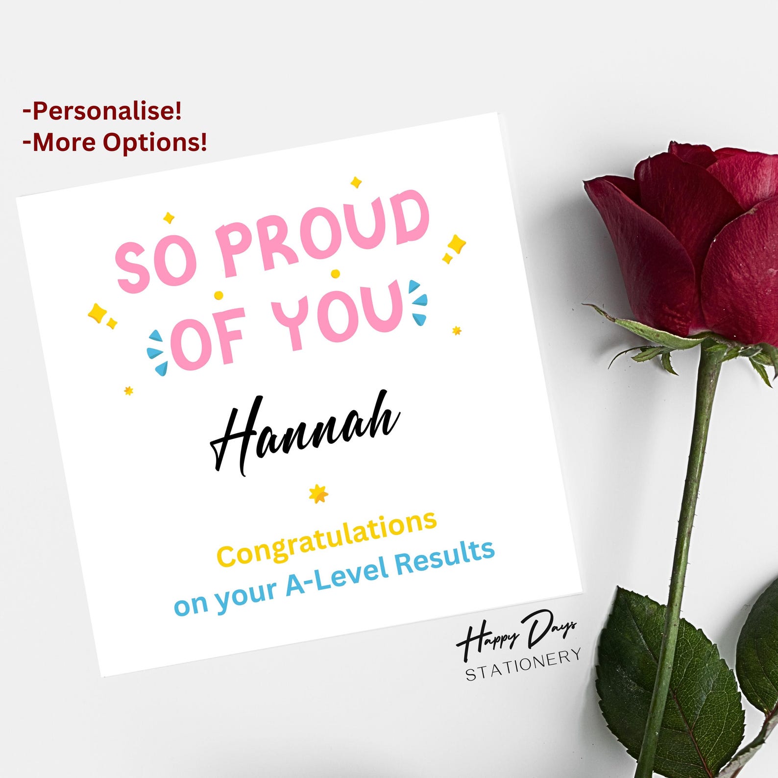 A-level Exam Results Congratulations Card, GCSE Results Congrats Card ...