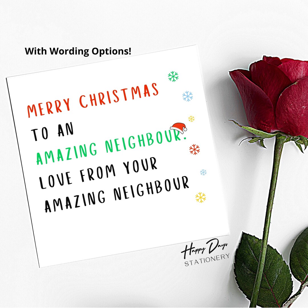 Neighbour Christmas Card Funny Christmas Card for Neighbor - Etsy
