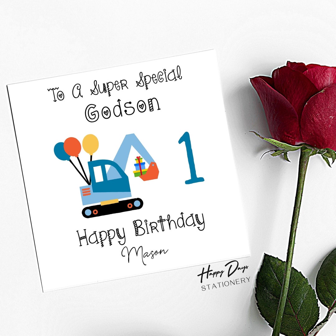 Godson Birthday Card Truck Birthday Card for Godson, Godson 1st ...