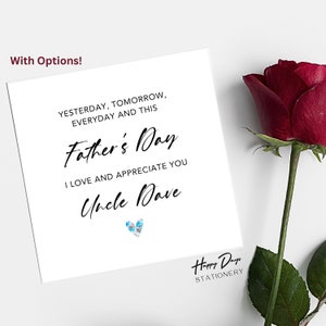 Fathers Day Card for Uncle, Uncle Father's Day Card, Father's Day Card ...