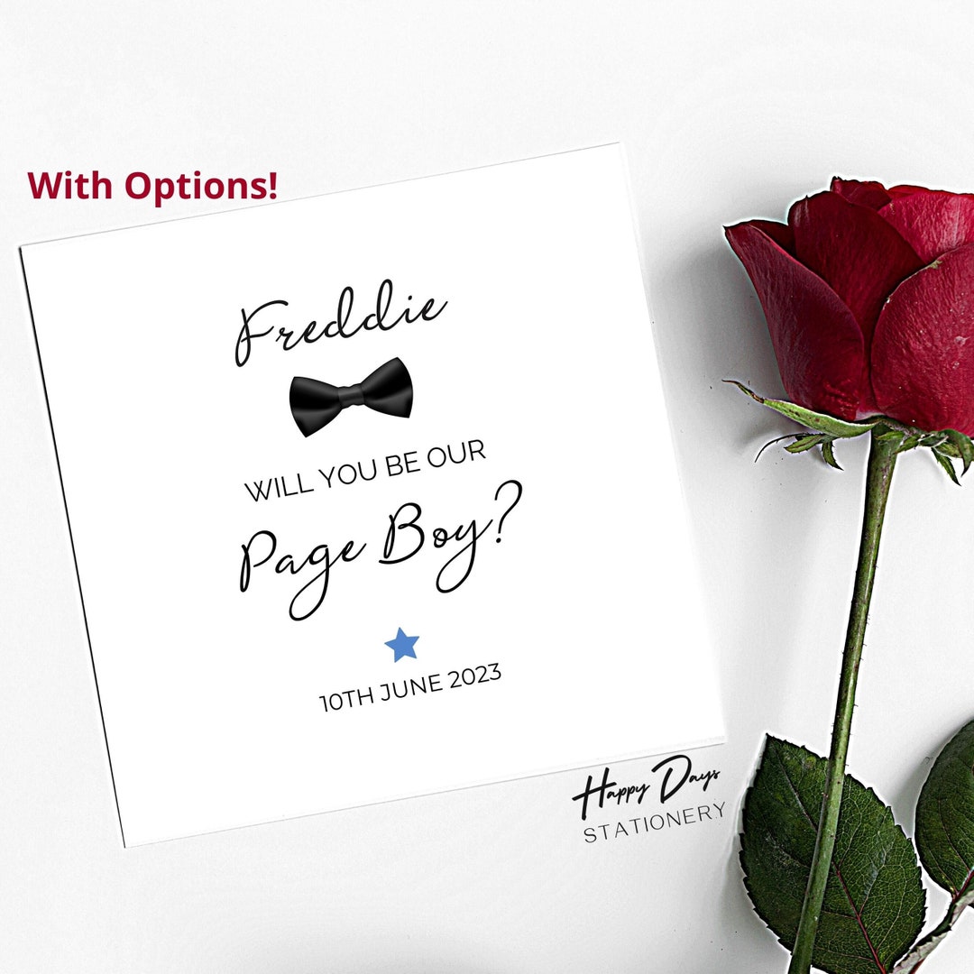 Page Boy Proposal Card, Will You Be Our Page Boy Proposal, Page Boy ...