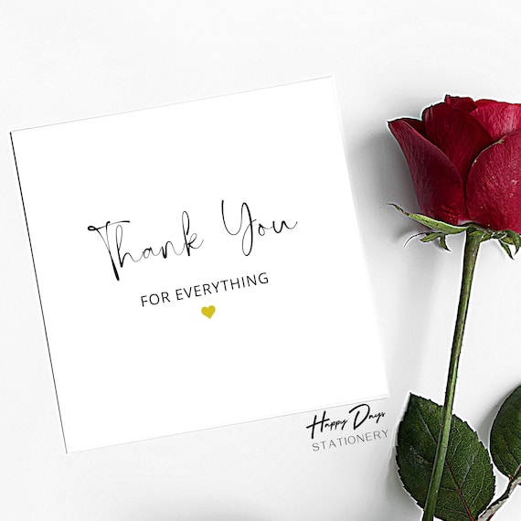 Thank You Card Thank You for Everything Card Appreciation - Etsy