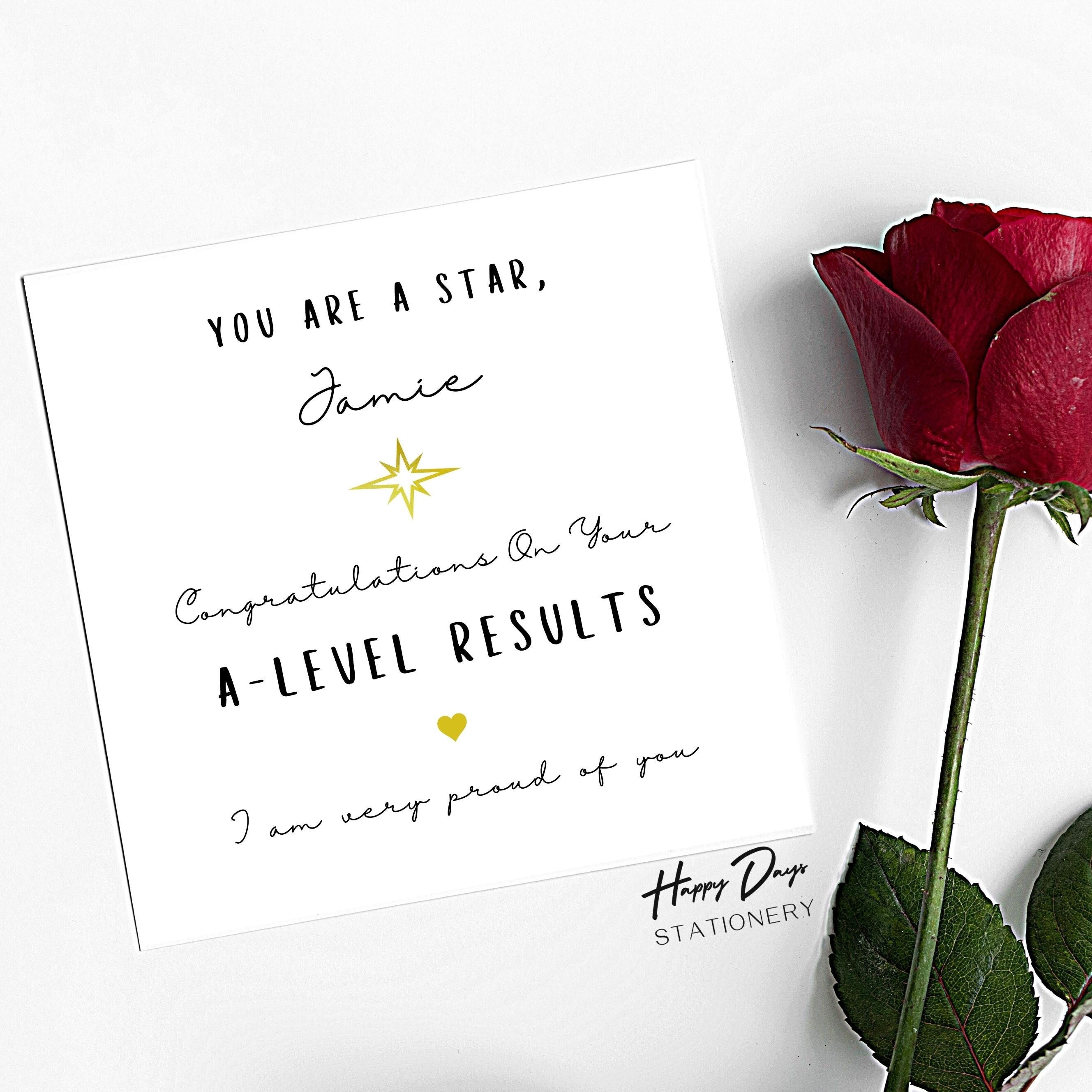 A-level Results Congratulations Card Exam Congrats Card, GCSE Result ...