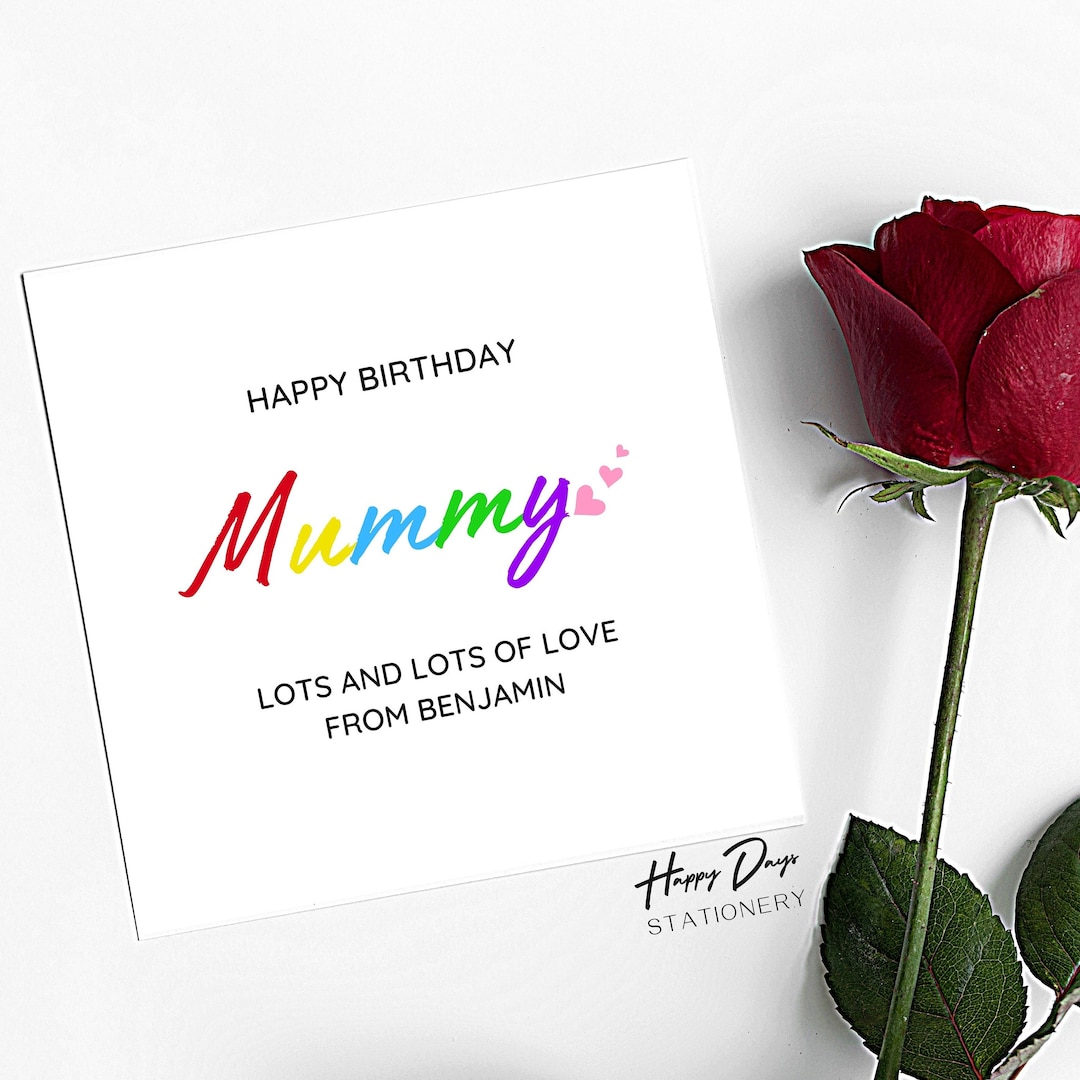 Happy Birthday Card for Mummy Multicolour Mummy Birthday Card, Card for ...