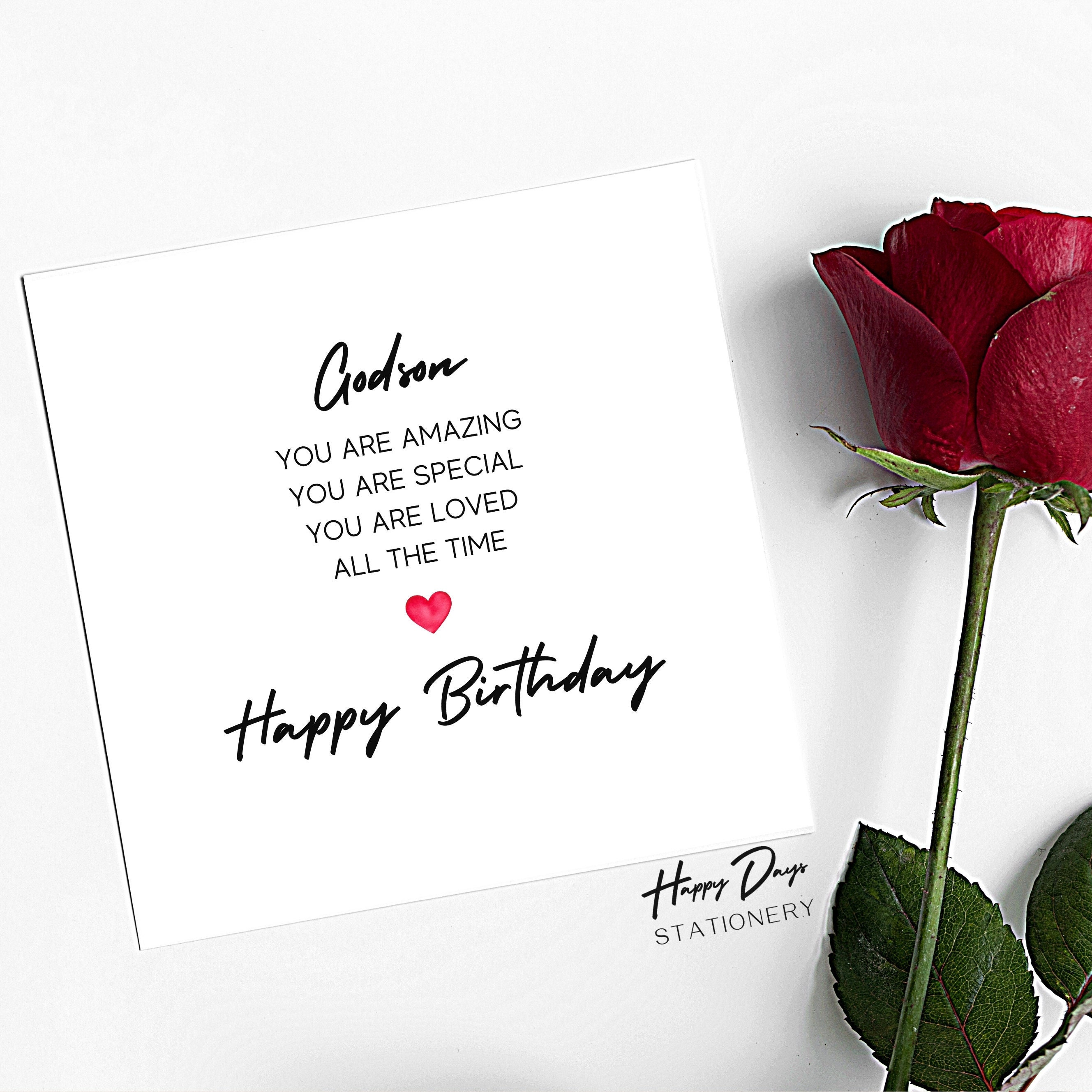 Godson Birthday Card Poem Card for Godson, Birthday Card for Godson ...