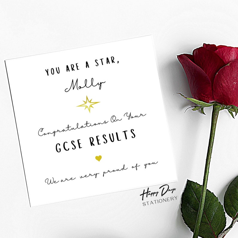 GCSE Results Congratulations Card Exam Congrats Card, A-levels Results ...