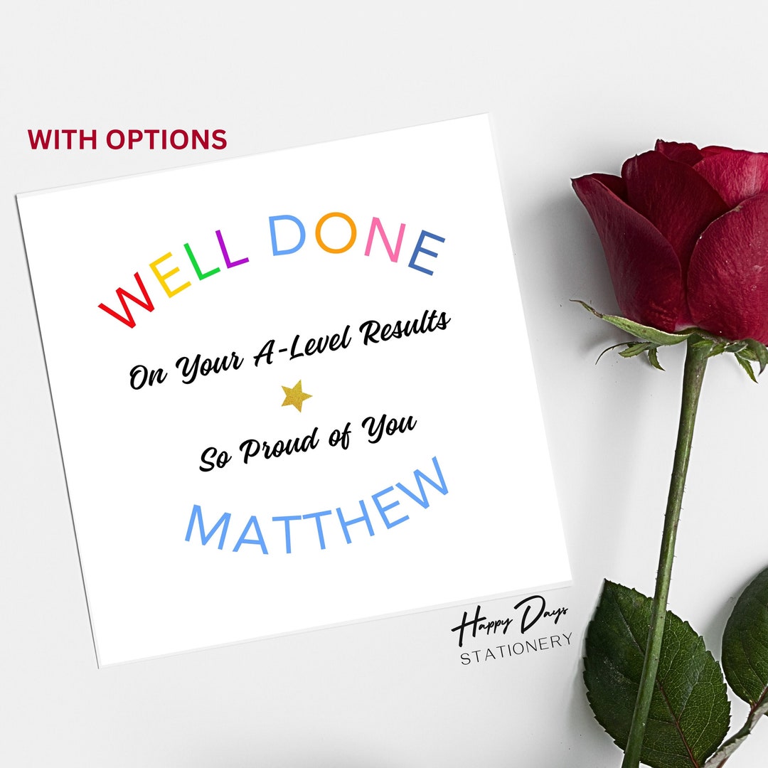 A-levels Results Congratulations Card, GCSE Results Congratulations ...