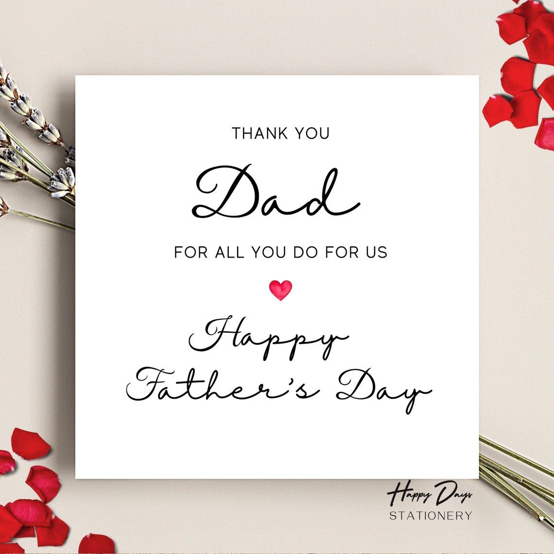 Dad Thank You Father's Day Card Fathers Day Card Card | Etsy