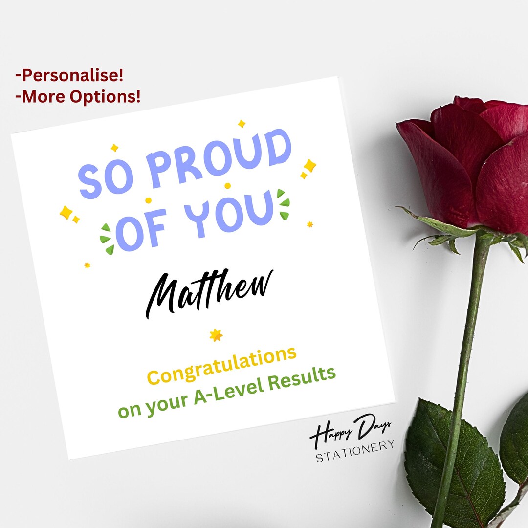 A-level Exam Results Congratulations Card, GCSE Results Congrats Card ...