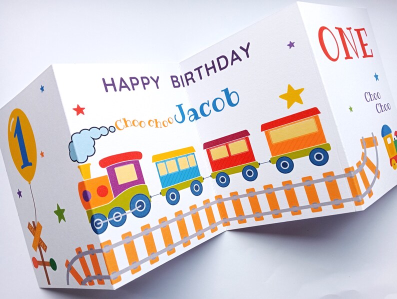 Birthday Card for Boys Personalised Train Birthday Card for - Etsy