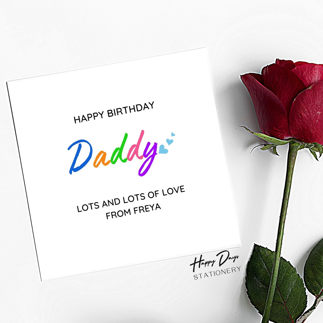 Happy Birthday Card for Daddy Multicolour Daddy Birthday Card, Card for ...