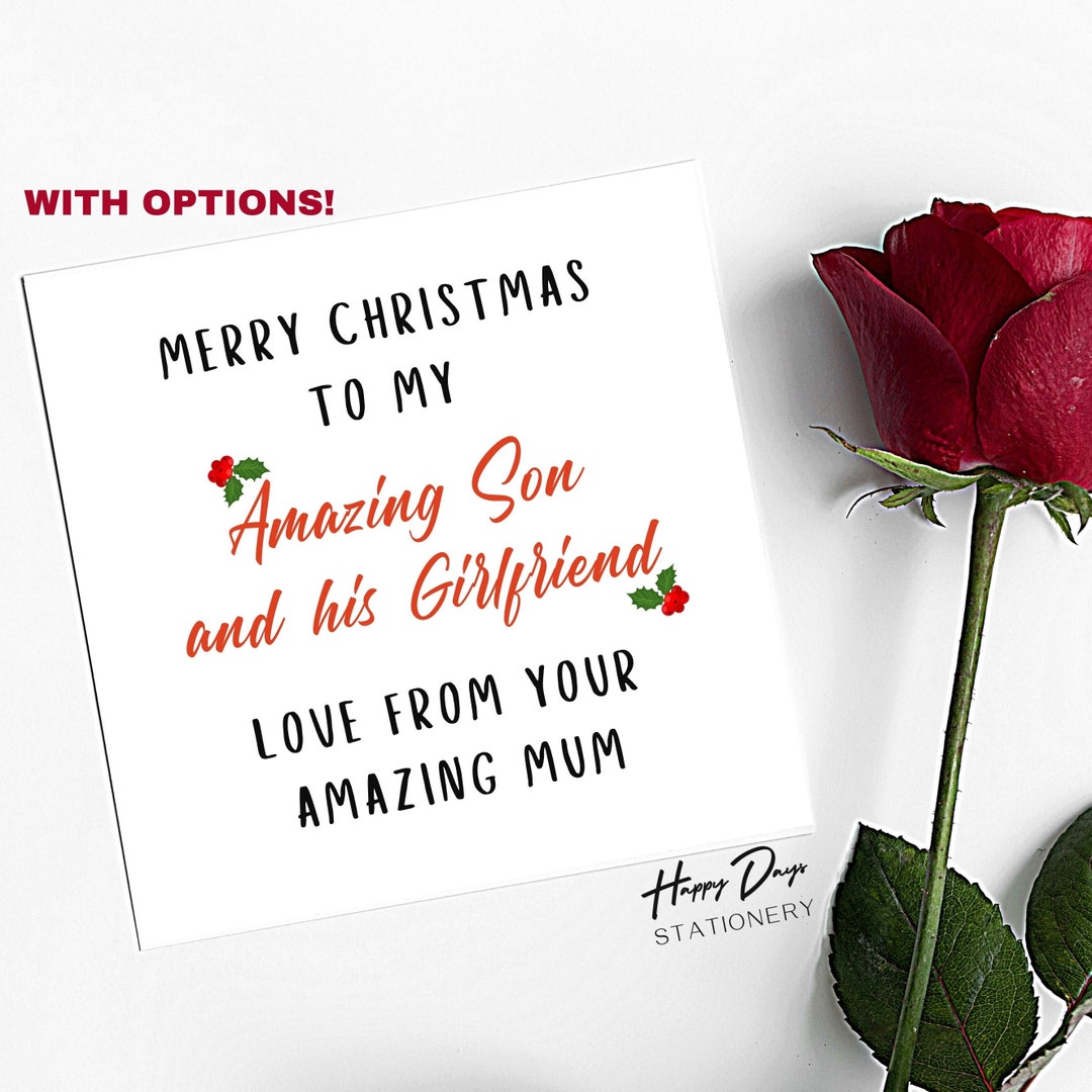 Son And Girlfriend Christmas Card Christmas Card For Son And Etsy