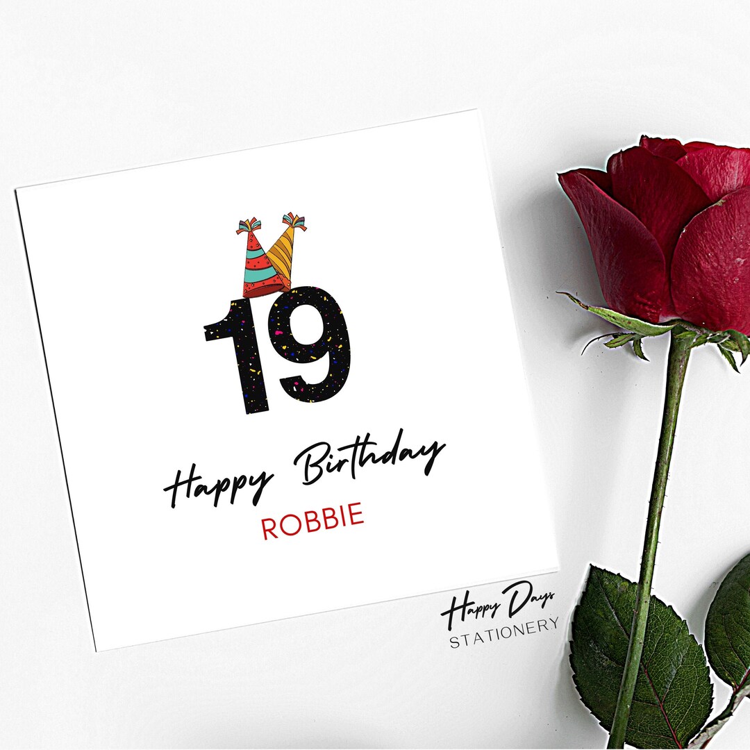 19th Birthday Card for Male or for Female, 19th Birthday Card for Her ...