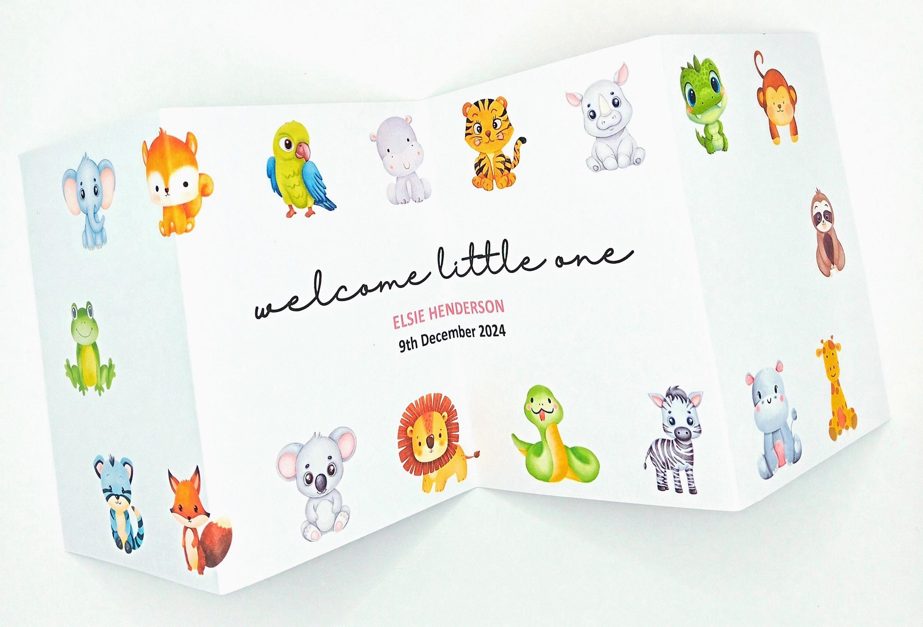 Welcome New Baby Congratulations Card Cute Nursery Animals ...