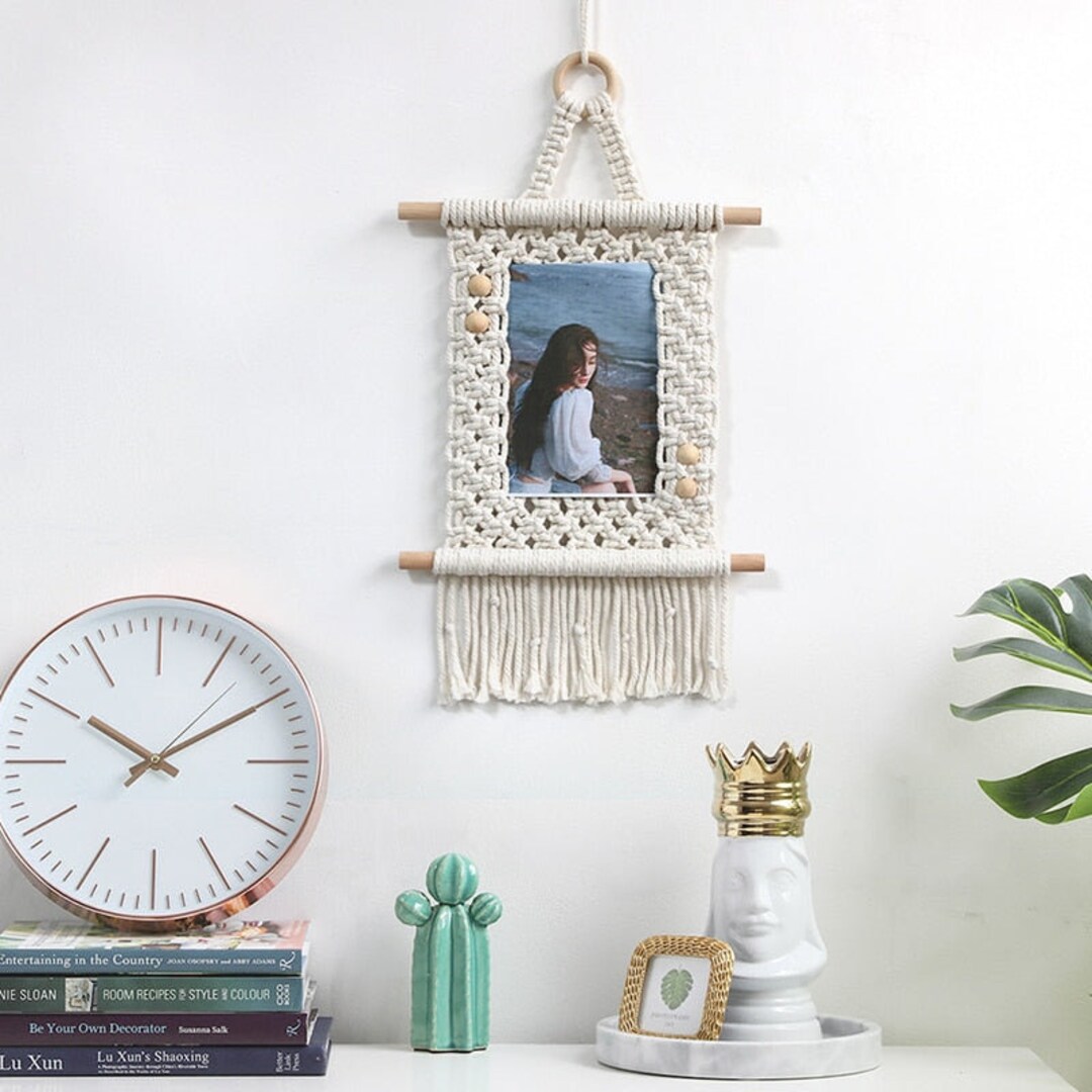 Boho Macrame Photo Frame - Wall Hanging Picture Display - Chic Home ...