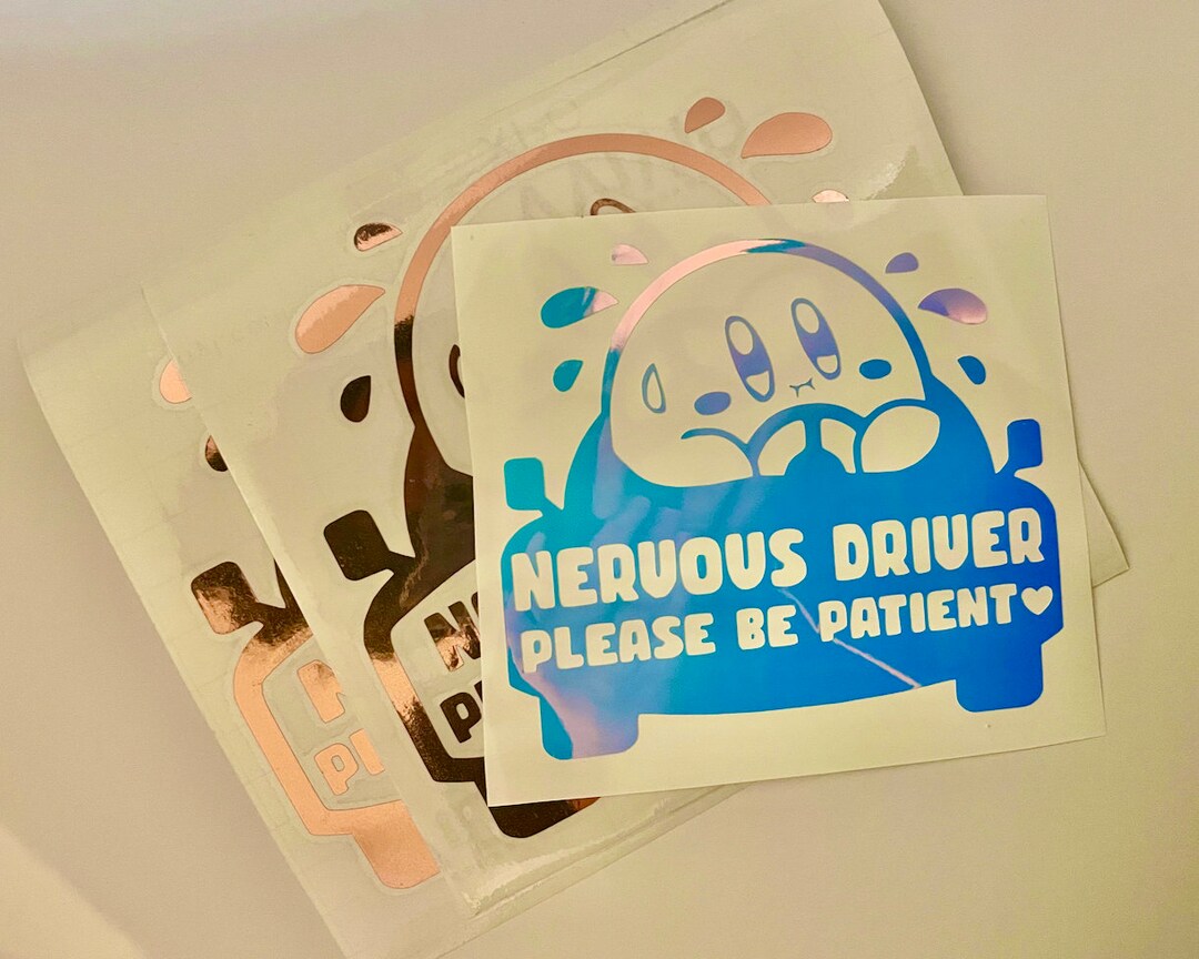 Nervous Driver Stickers for New Drivers Cute Cartoon Decal for Car ...