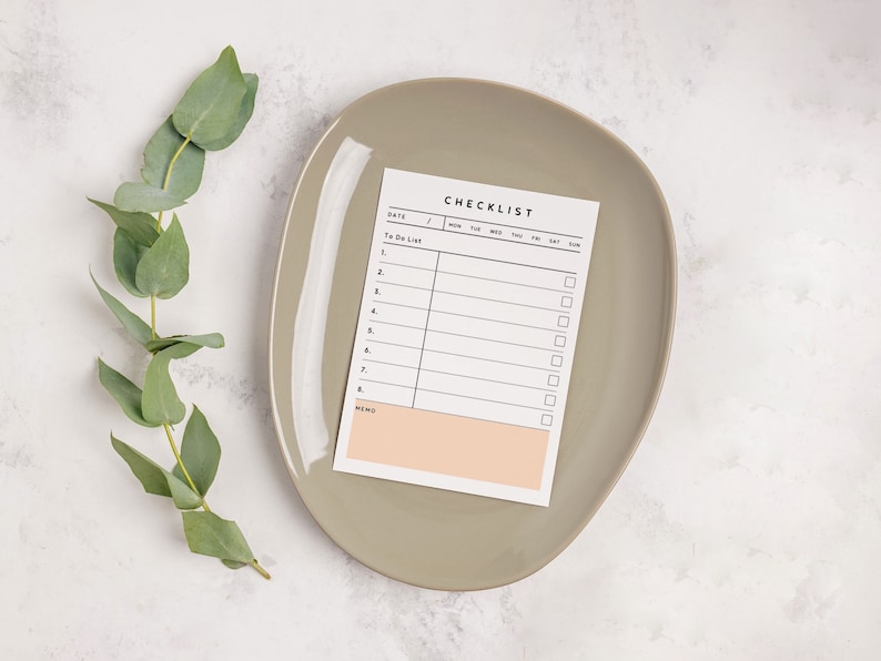 30 Sheet Pastel Orange Weekly Checklist Notepad Minimalist Daily to Do List for Studying, Self ...