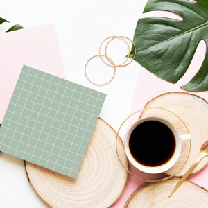 Sage Green • Square Grid Sticky Note • 50 Sheet 3M Post-it Notes ...