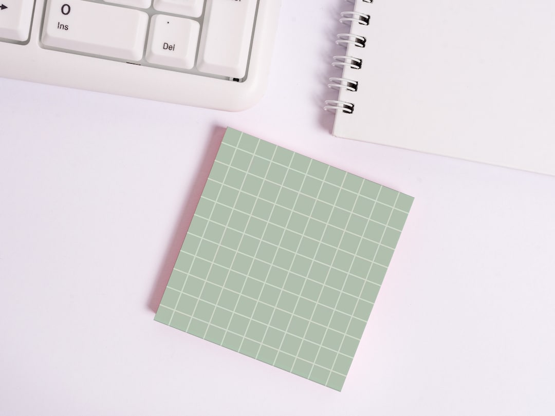 Sage Green • Square Grid Sticky Note • 50 Sheet 3M Post-it Notes ...