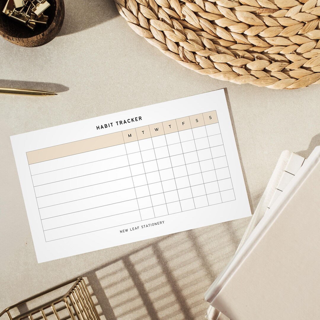 Cream Habit Tracker Sticky Notes • Daily Planner Notepad • Organization ...