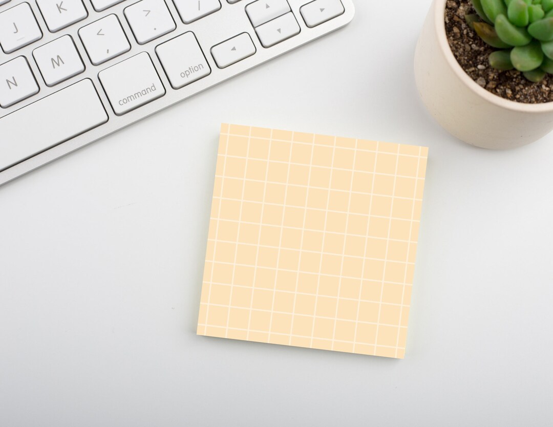 Sunlit Sands • Eco-friendly Square Grid 3x3 Sticky Note Pads • 50 ...