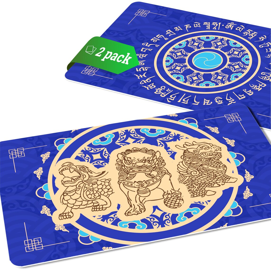 Three Celestial Guardians and Chakra Protection Wheel, Pi Xie, Chi Lin ...