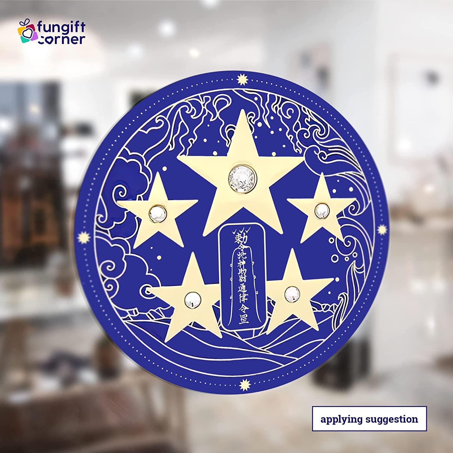 Annual Amulet With 5 Stars Feng Shui Sticker, Feng Shui Symbol of Good ...