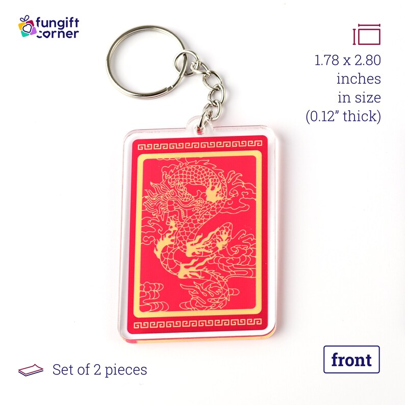 Prosperity Flag Dragon Amulet Feng Shui Keychains, Symbol of Victory ...