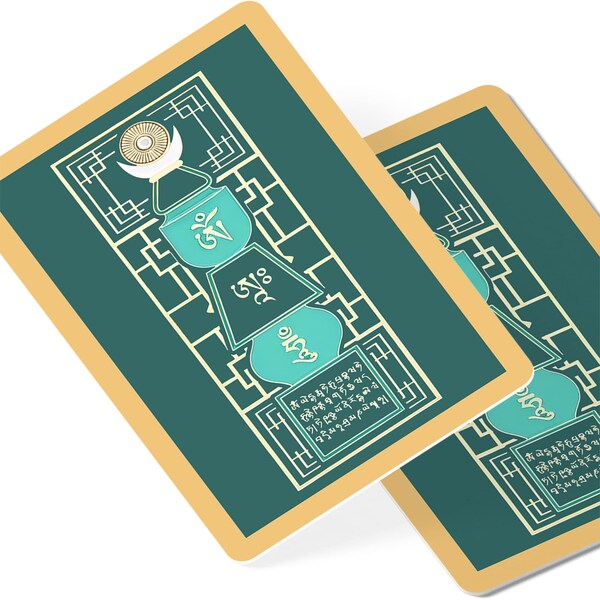 Emerald Pagoda With Om Ah Hum Amulet - Etsy