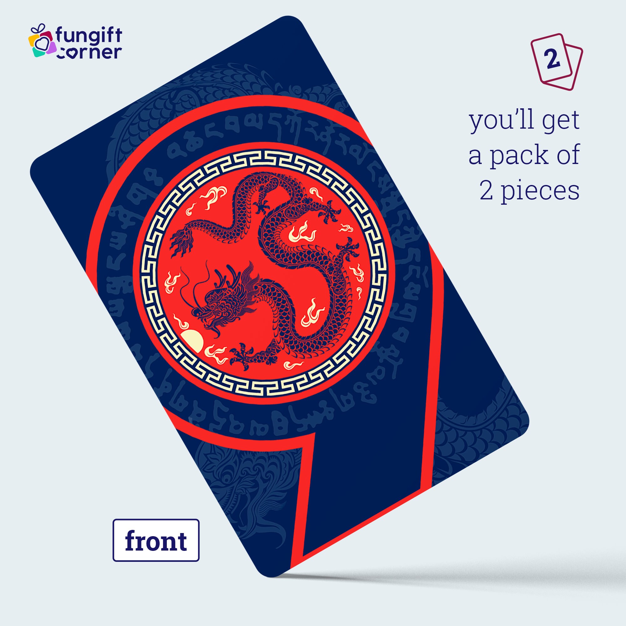 The Lucky 9 & Dragon Feng Shui Amulet Card, Symbol of Windfall Luck and ...