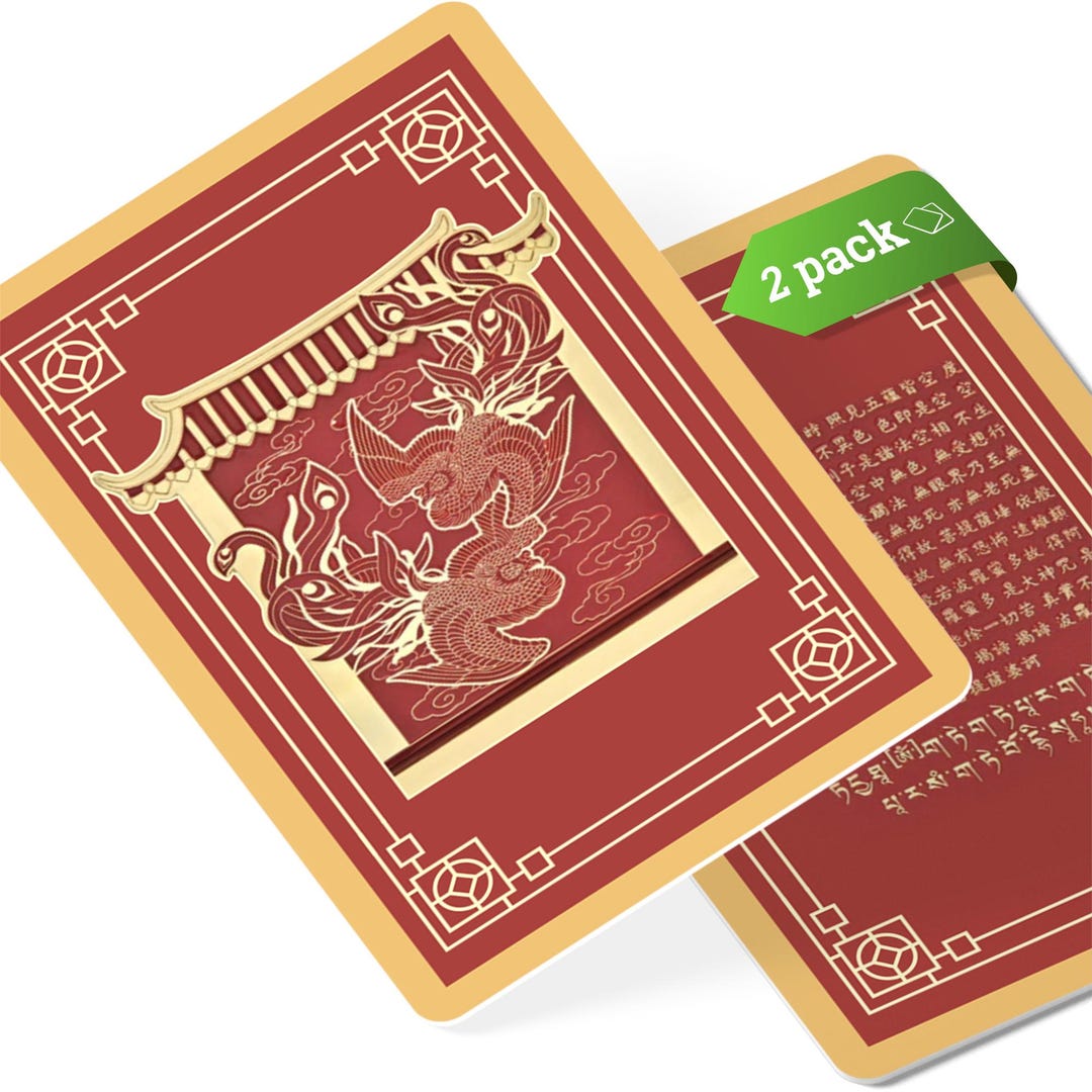 Yang Energy Double Phoenix Feng Shui Amulet Card, Symbol of ...