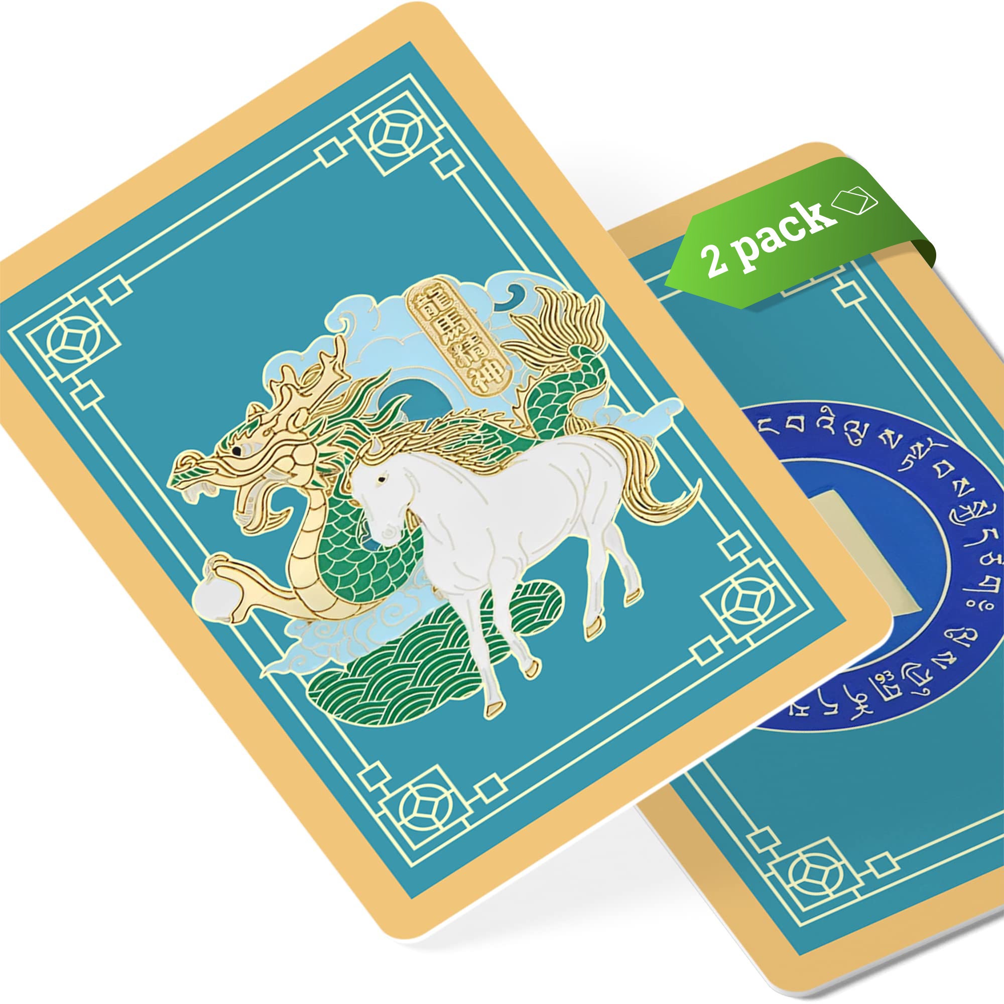 Spirit Essence Amulet Feng Shui Card, Dragon & Horse, Symbol of ...