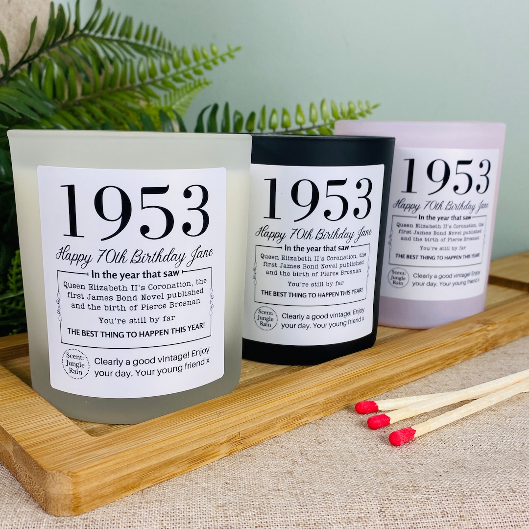 70th Birthday Personalised Funny Thoughtful Candle 1953 Year You Were ...