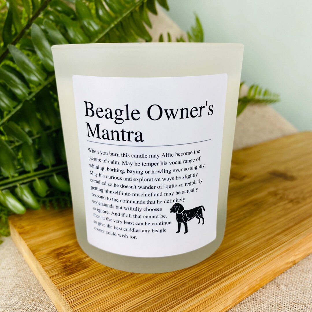 Beagle Owner's Funny Affirmation Candle | Personalised With Dogs Name ...
