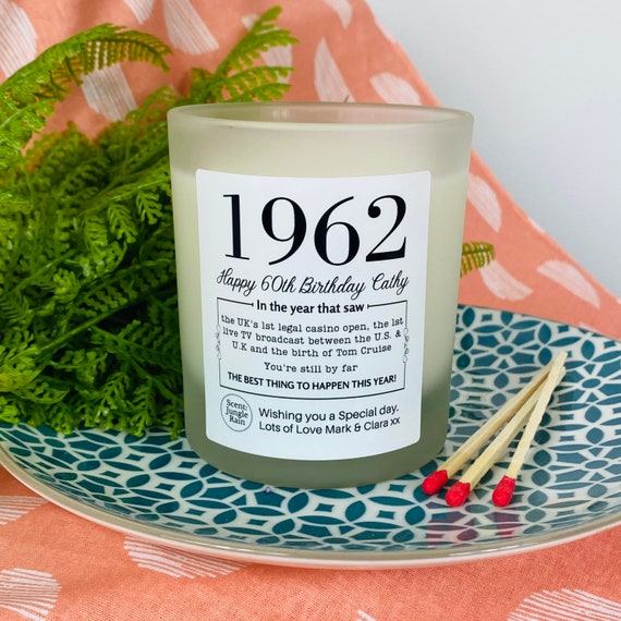 60th Birthday Personalised Funny Thoughtful Candle 1962 Year - Etsy