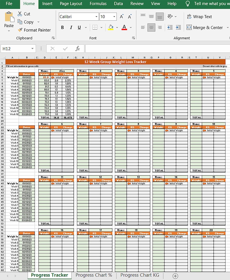 Ultimate Group Weight Loss Competition Tracker, Digital, Instant ...