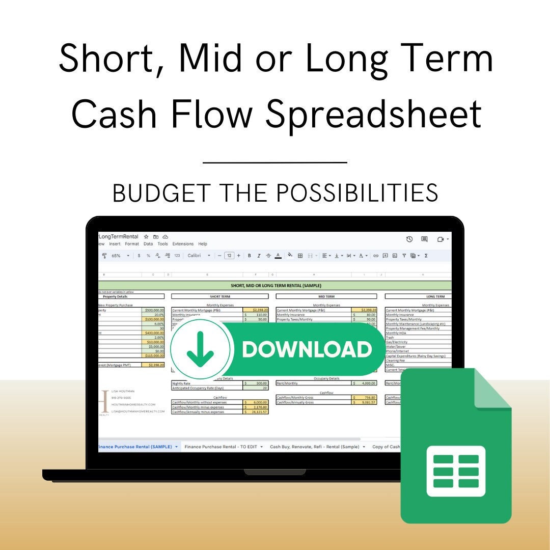 Spreadsheet - Short, Mid or Long Term Cash Flow - Using Google Sheets ...