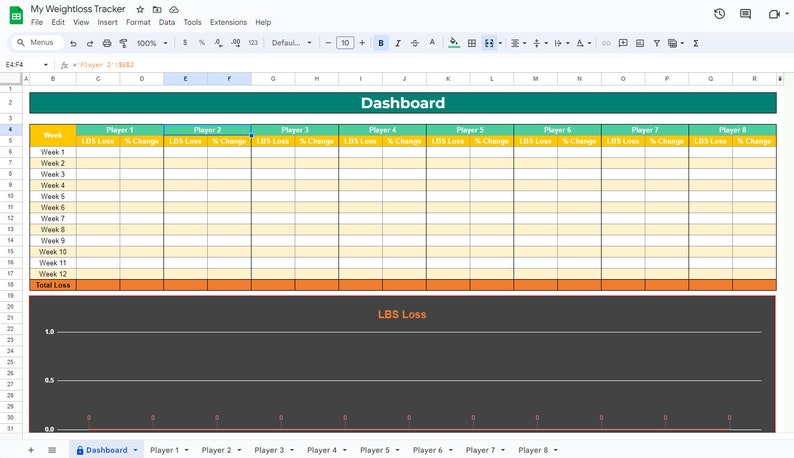 Google Sheets Edition - Ultimate Group Weight Loss Competition Tracker ...