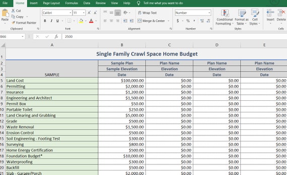 Hoja De Cálculo De Presupuesto De Vivienda En Excel