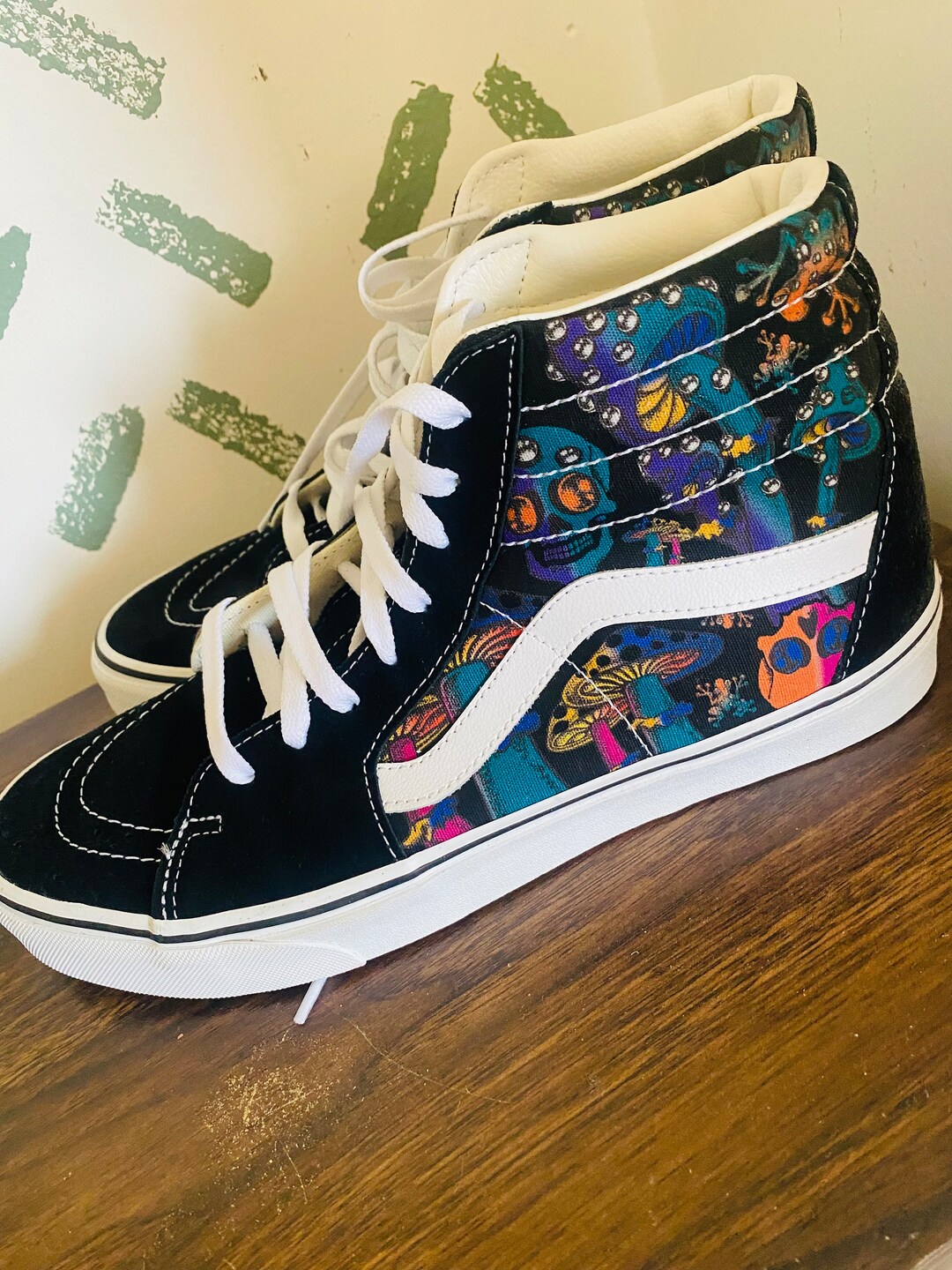 Psychedelic Vans Drip Sneakers – Multi‑color Skateboard Shoes – Unisex ...