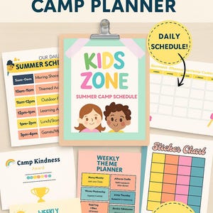 At‑home Summer Camp Printable Templates Bundle – Kids Planner, Activity ...