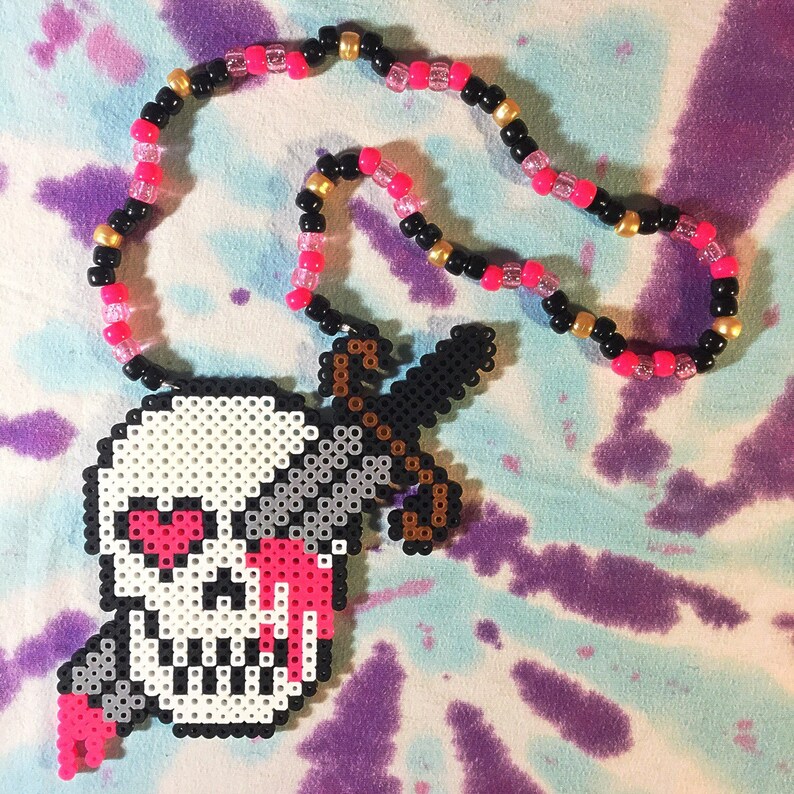Sword Skull Kandi Perler Necklace - Etsy