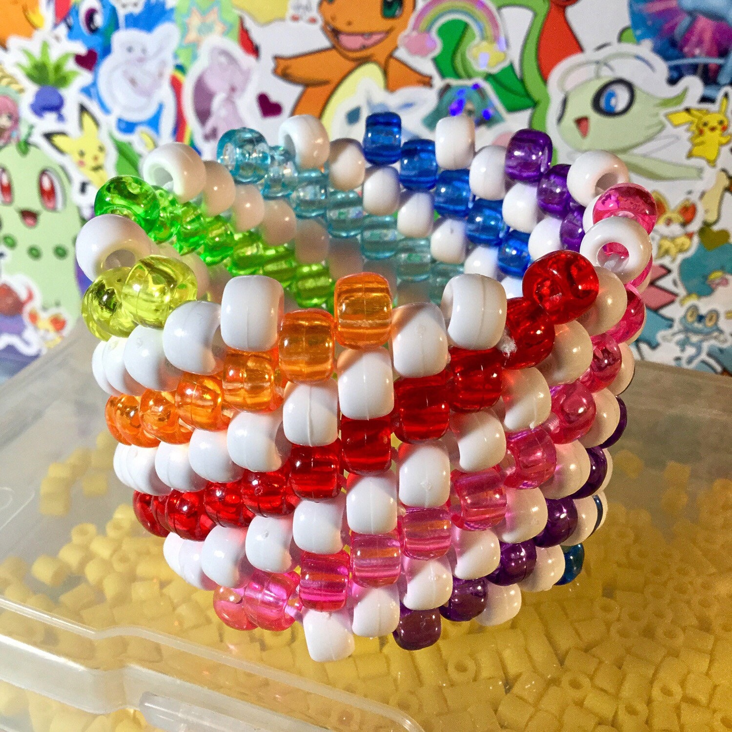 Rainbow Swirl Kandi Cuff - Etsy