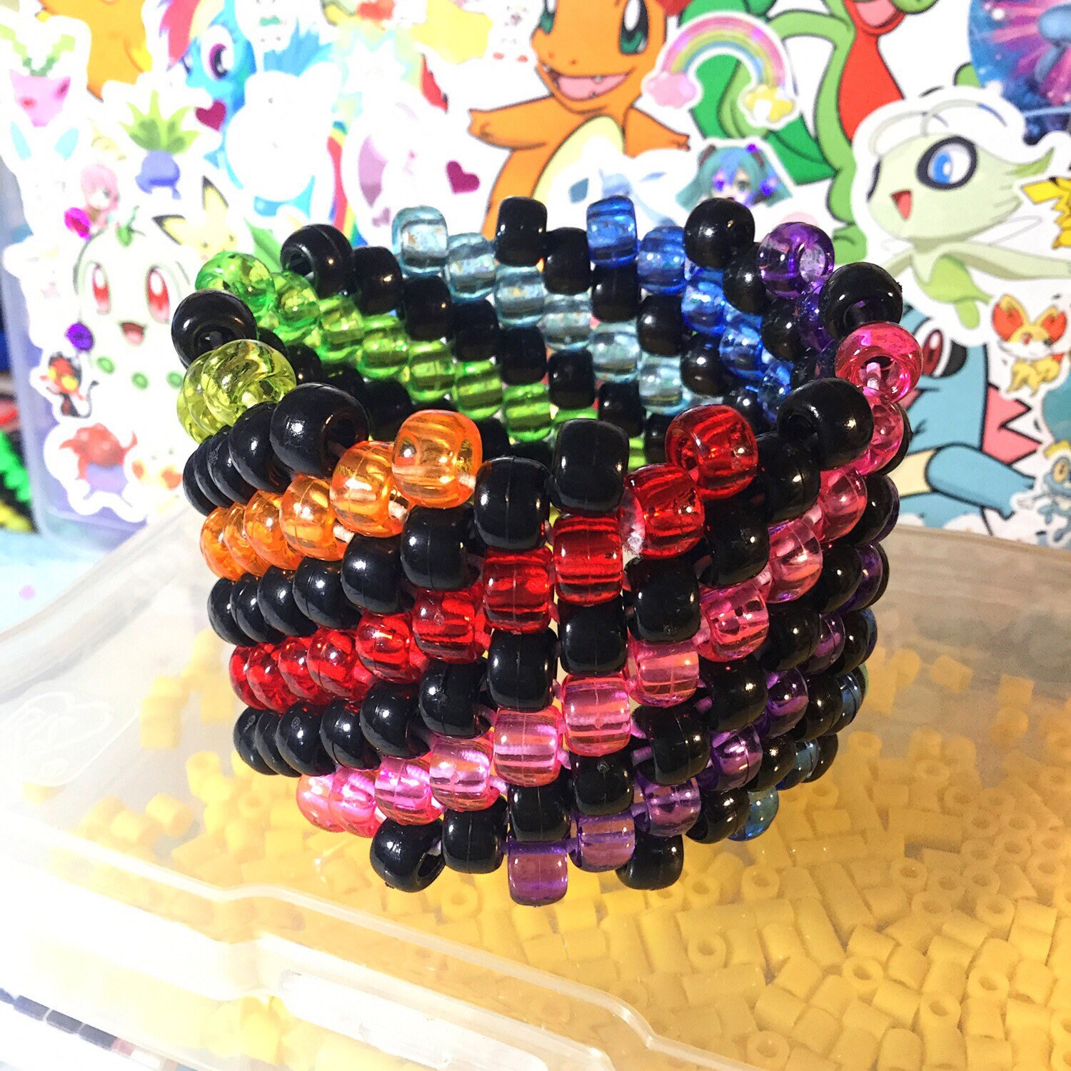 Rainbow Swirl Kandi Cuff - Etsy