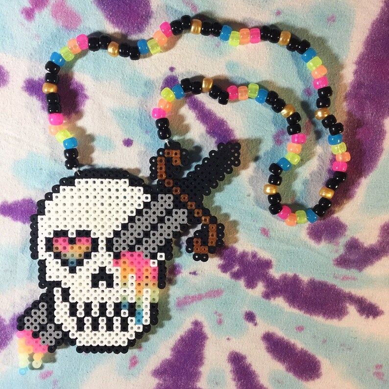 Sword Skull Kandi Perler Necklace - Etsy