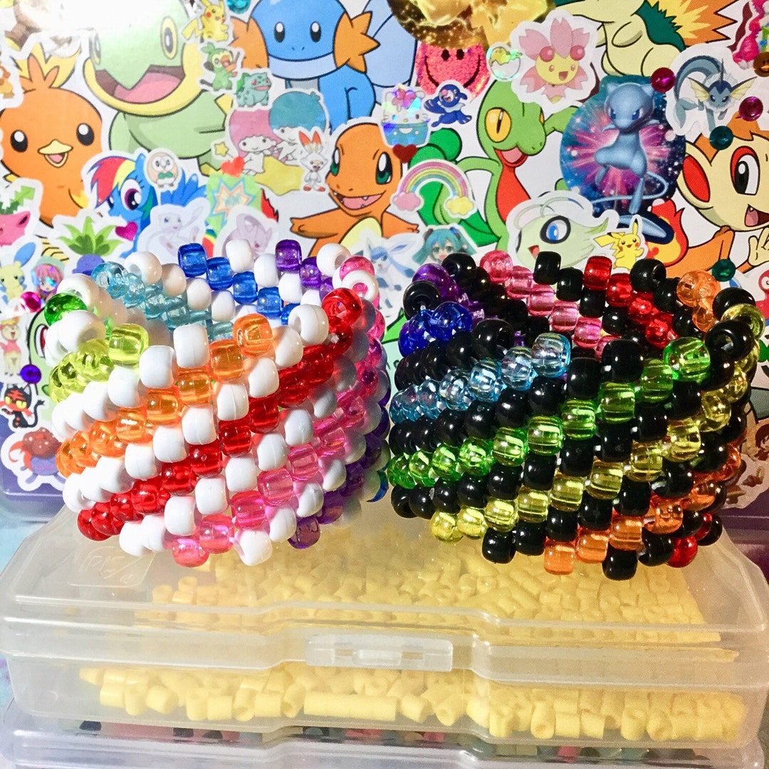 Rainbow Swirl Kandi Cuff - Etsy