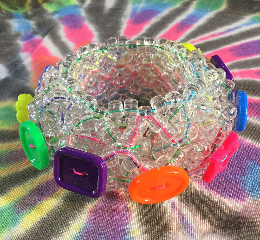 Rainbow Clear Epic Kandi Cuff - Etsy