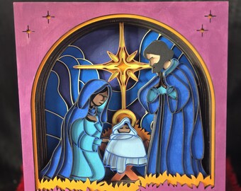 Nativity Shadow Box - Etsy