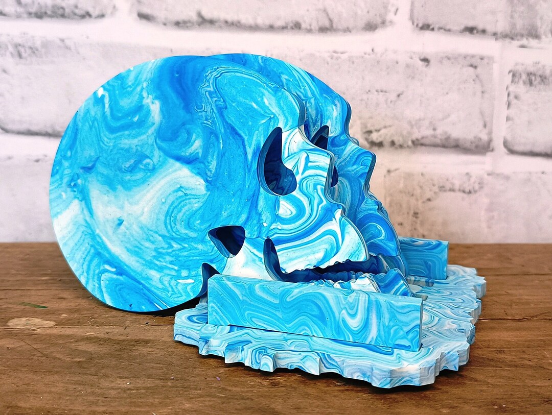 Skull Coasters, Marble Effect Skull Coaster Set, Set of Four Skull ...